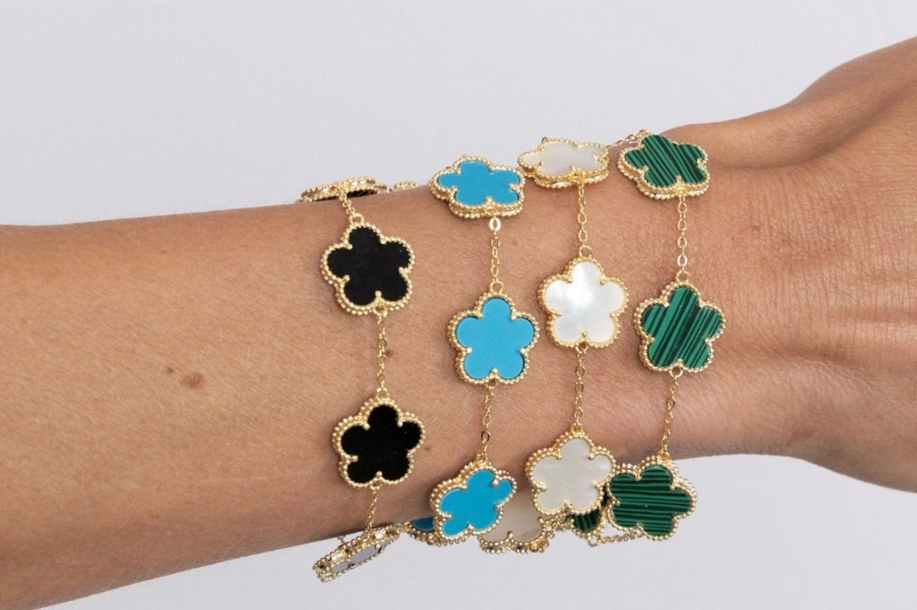 Adeline Flower Bracelet – Topaz & Ruby